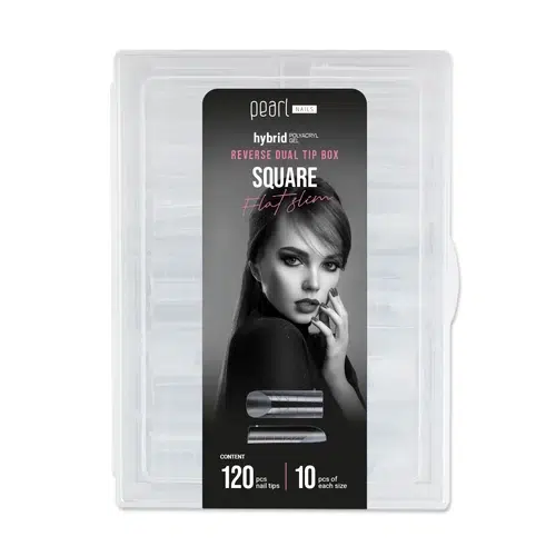 Reverse Tip - Hybrid Dual Tip - Square Flat Slim - Pearl Nails - Nabou